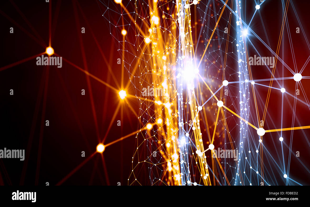 Red virtual technology background with lines and grids Stock Photo - Alamy