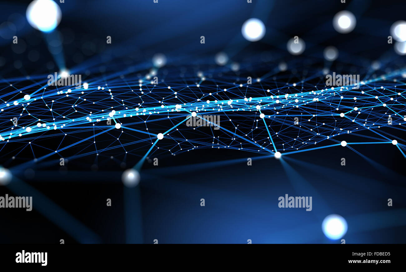 Blue virtual technology background with lines and grids Stock Photo - Alamy