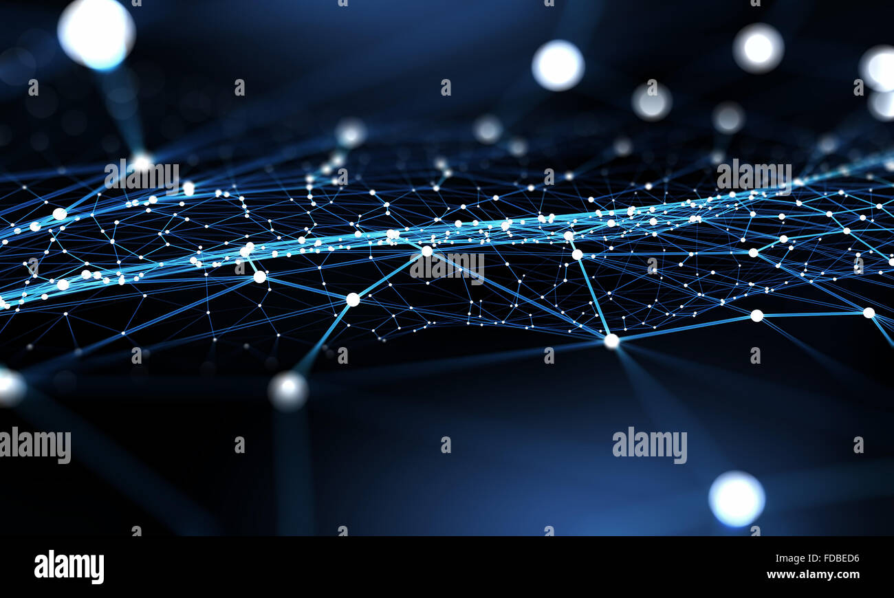 Blue virtual technology background with lines and grids Stock Photo - Alamy