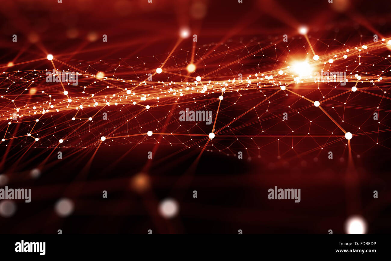 Red virtual technology background with lines and grids Stock Photo - Alamy