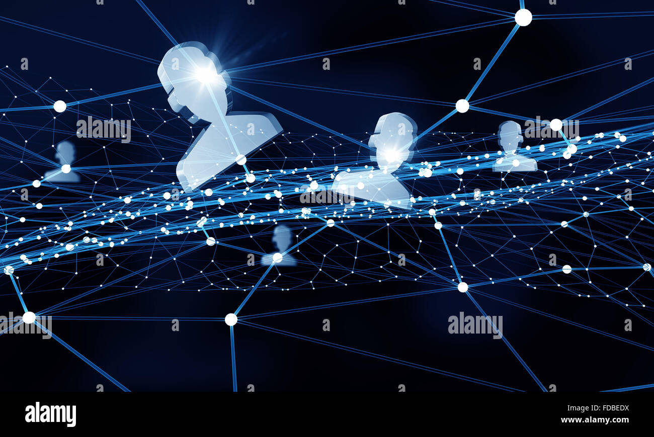 Blue virtual technology background with lines and grids Stock Photo - Alamy