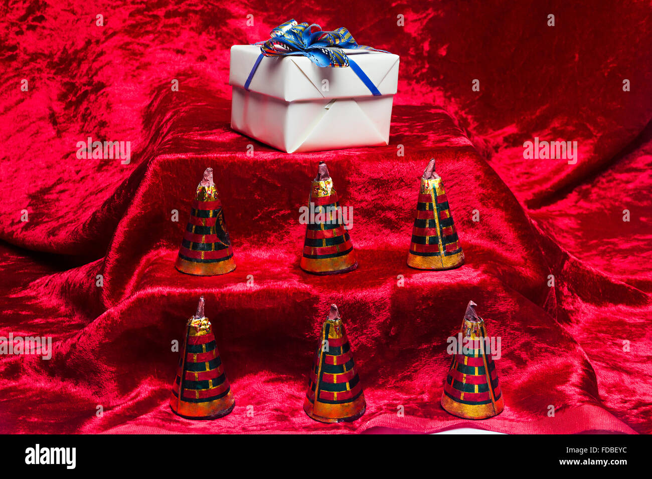 Indian Festival Diwali Fire Crackers and gift box nobody Stock Photo ...