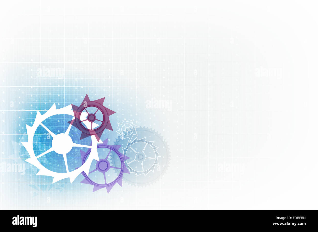Background image with color gear mechanism on white background Stock ...
