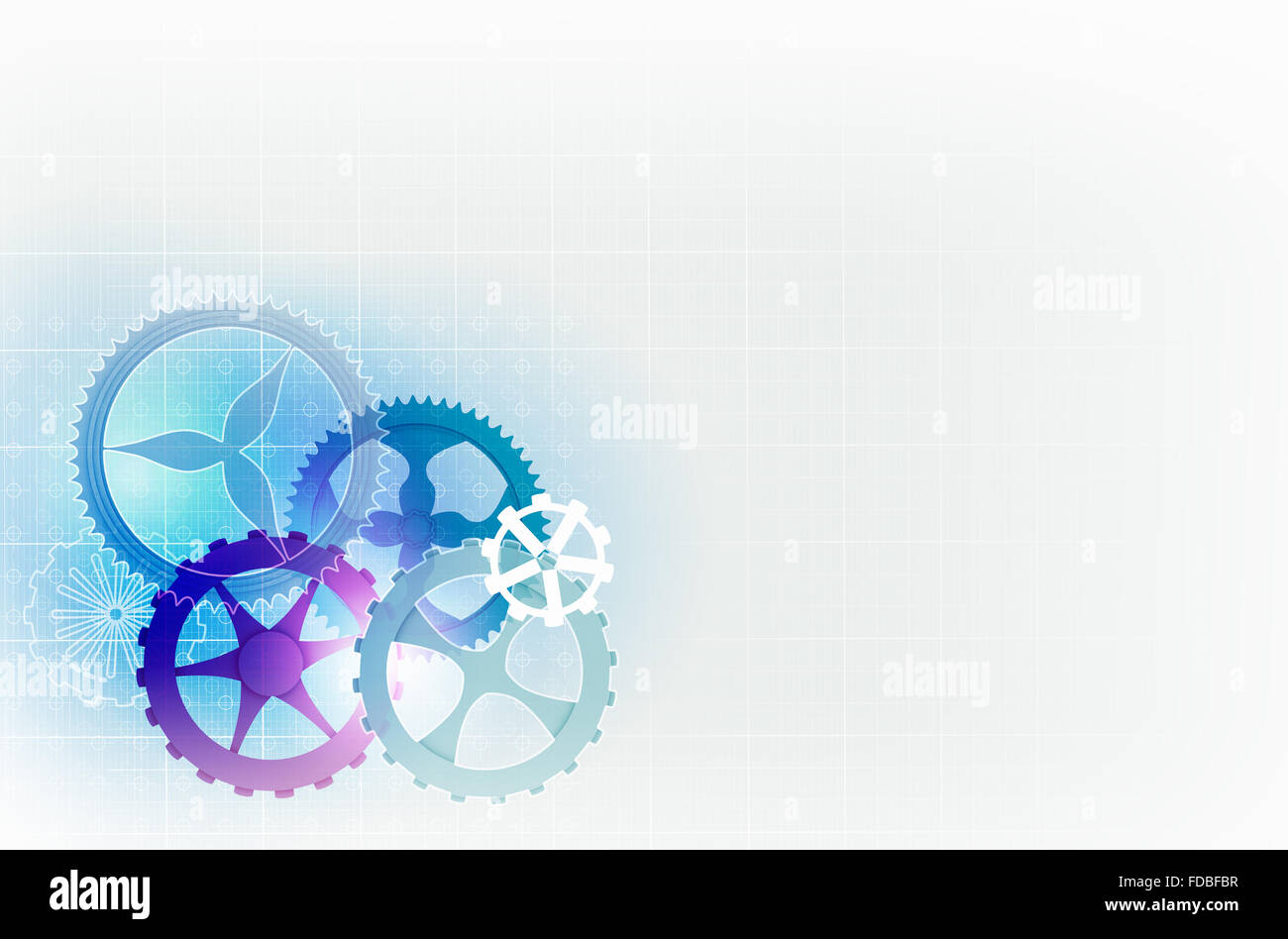 Background image with color gear mechanism on white background Stock ...