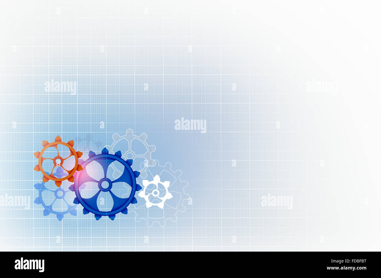 Background image with color gear mechanism on white background Stock ...