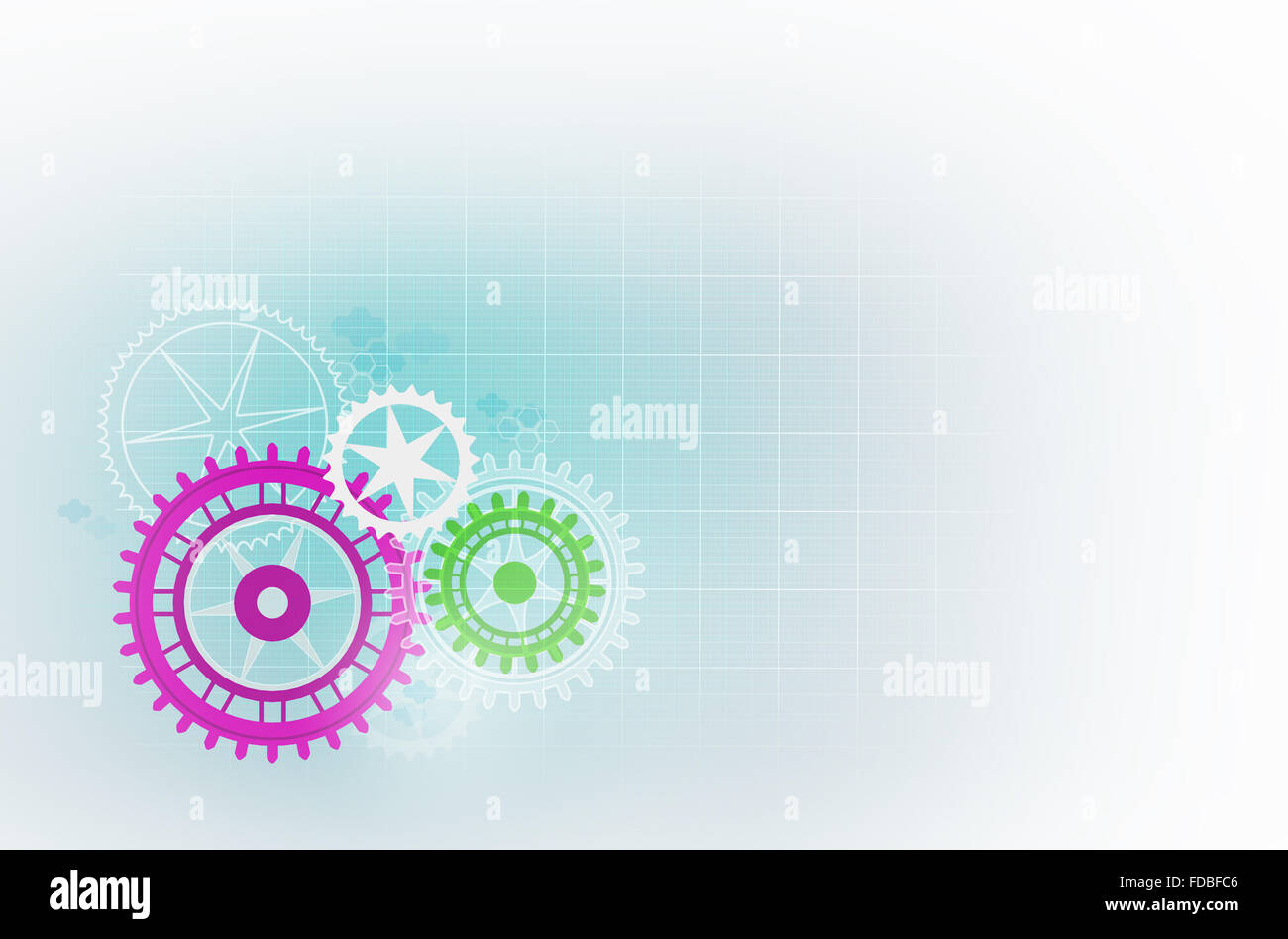 Background image with color gear mechanism on white background Stock ...
