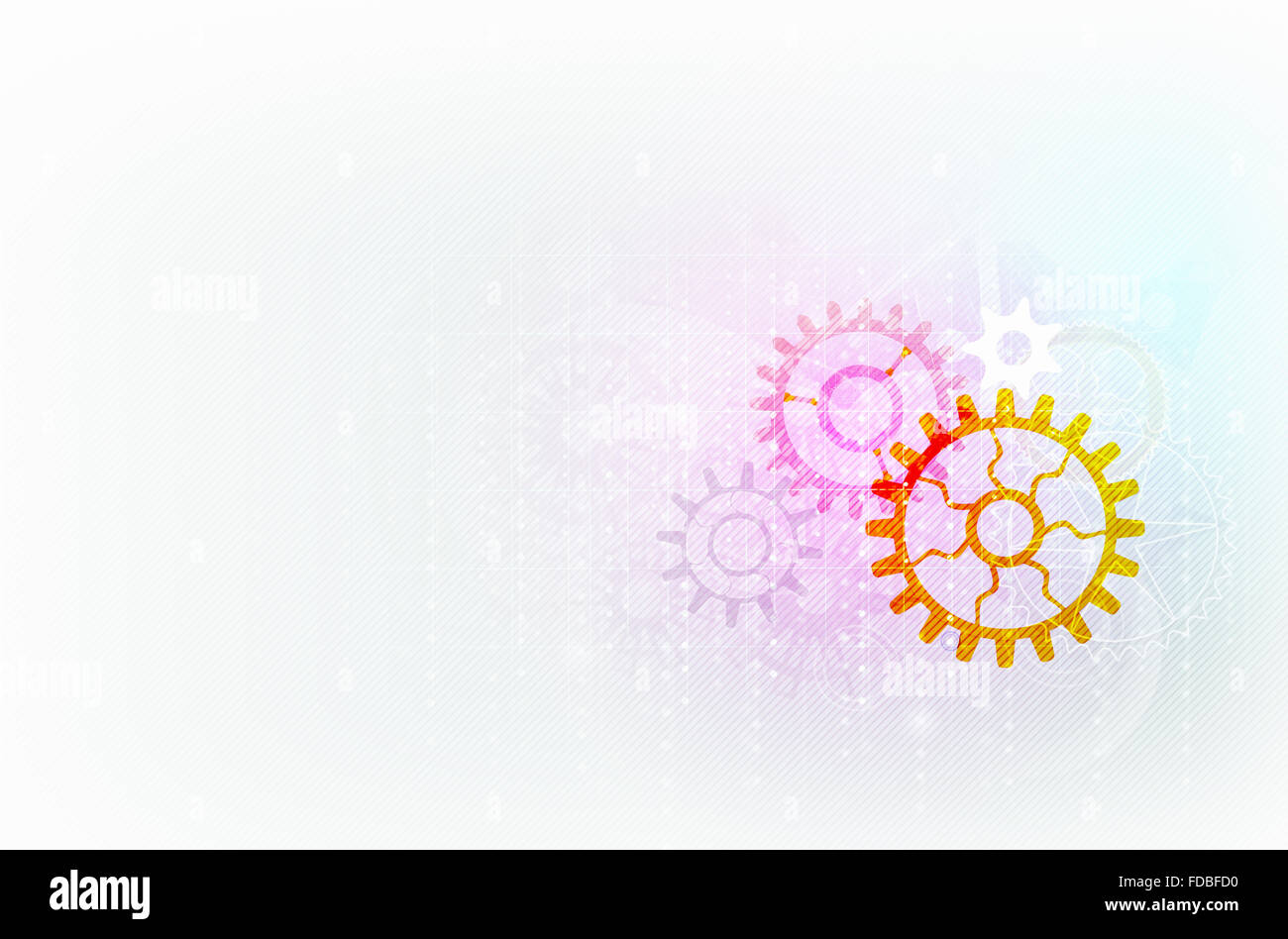 Background image with color gear mechanism on white background Stock ...