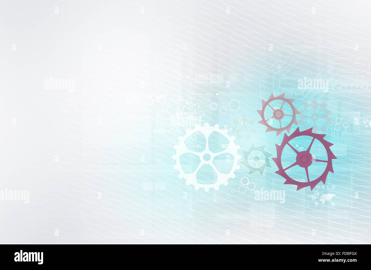 Background image with color gear mechanism on white background Stock ...