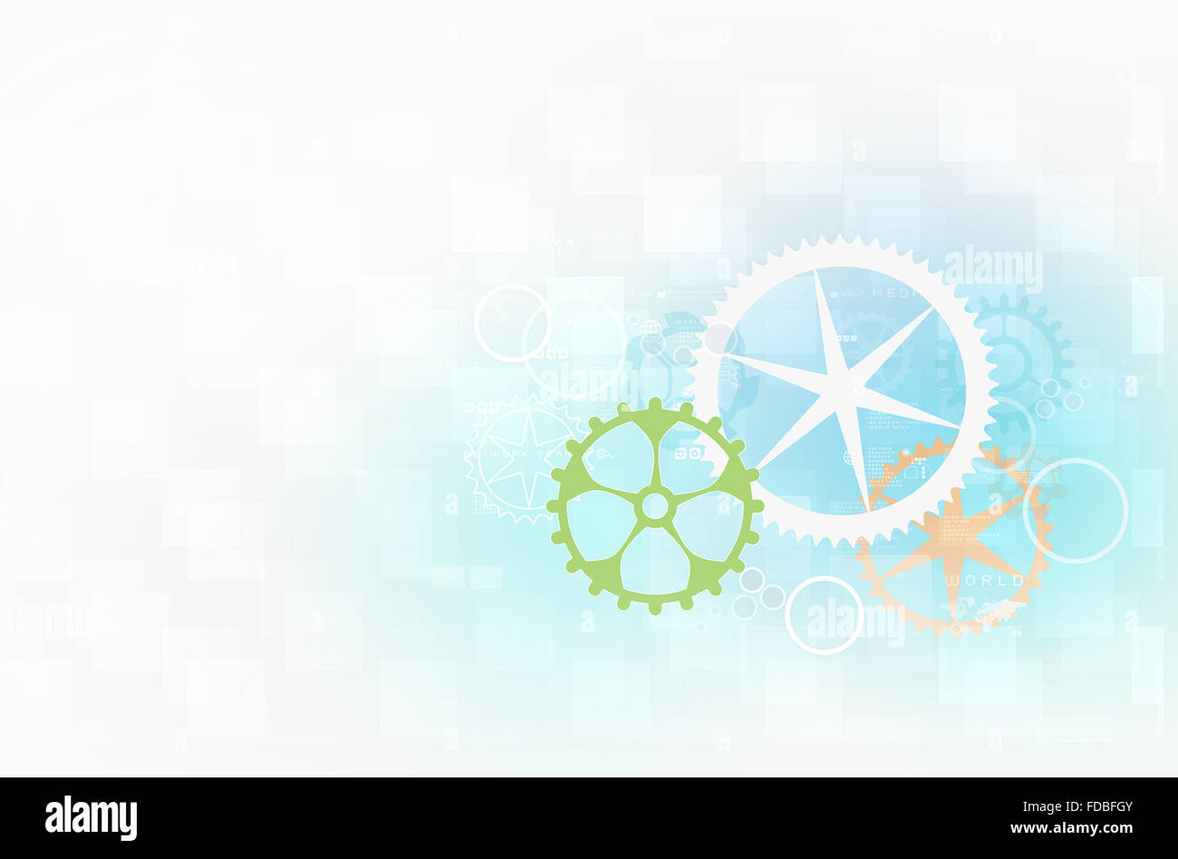 Background image with color gear mechanism on white background Stock ...
