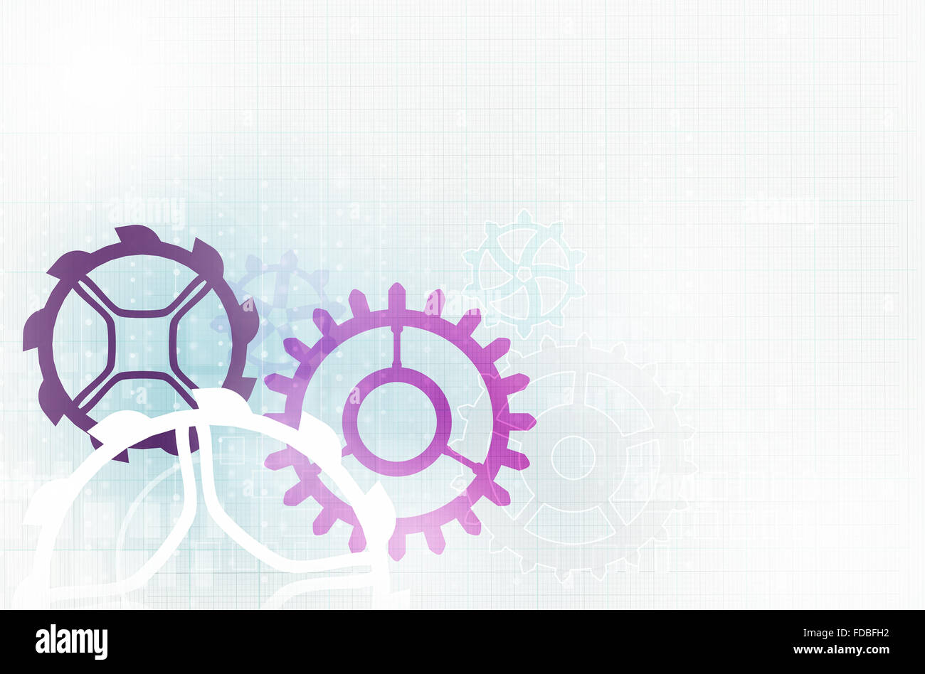 Background image with color gear mechanism on white background Stock ...