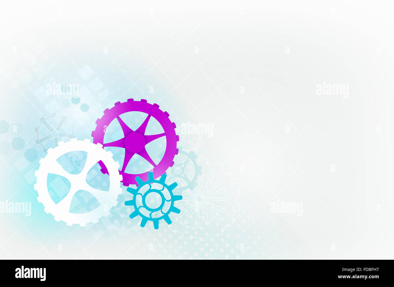 Background image with color gear mechanism on white background Stock ...