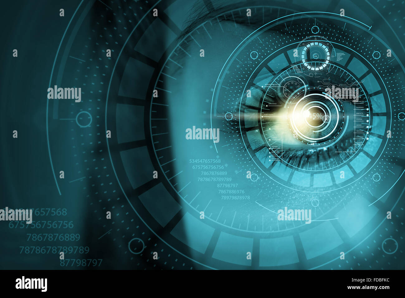 Close up of woman eye in process of scanning Stock Photo - Alamy