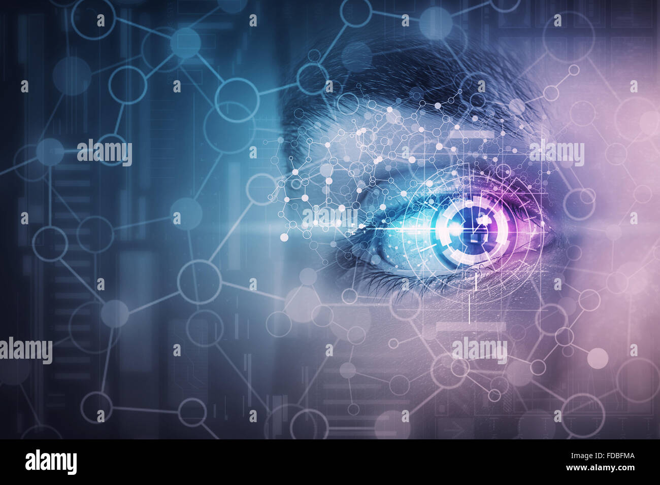 Close up of man eye in process of scanning Stock Photo - Alamy