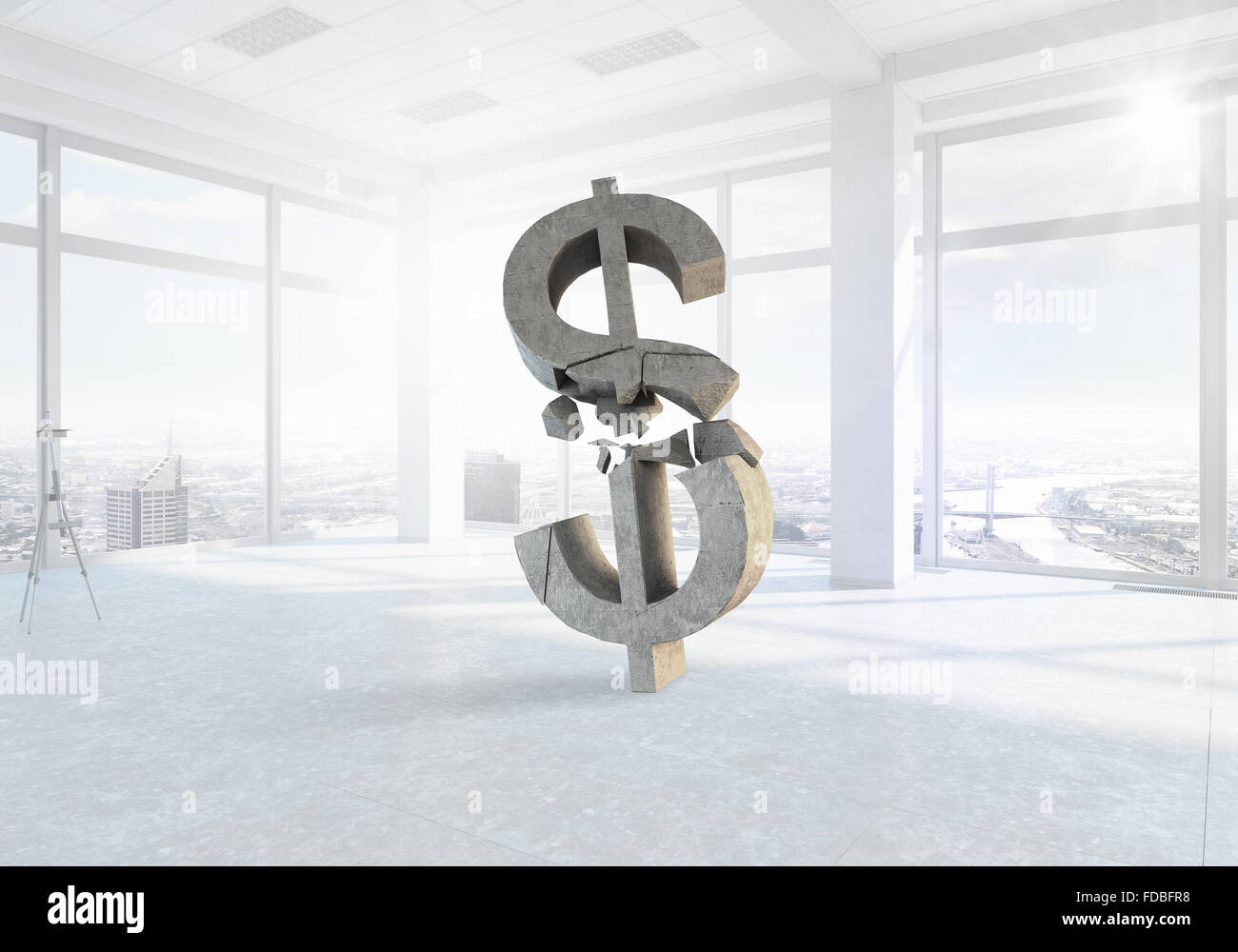 Big dollar symbol on modern office window background Stock Photo - Alamy