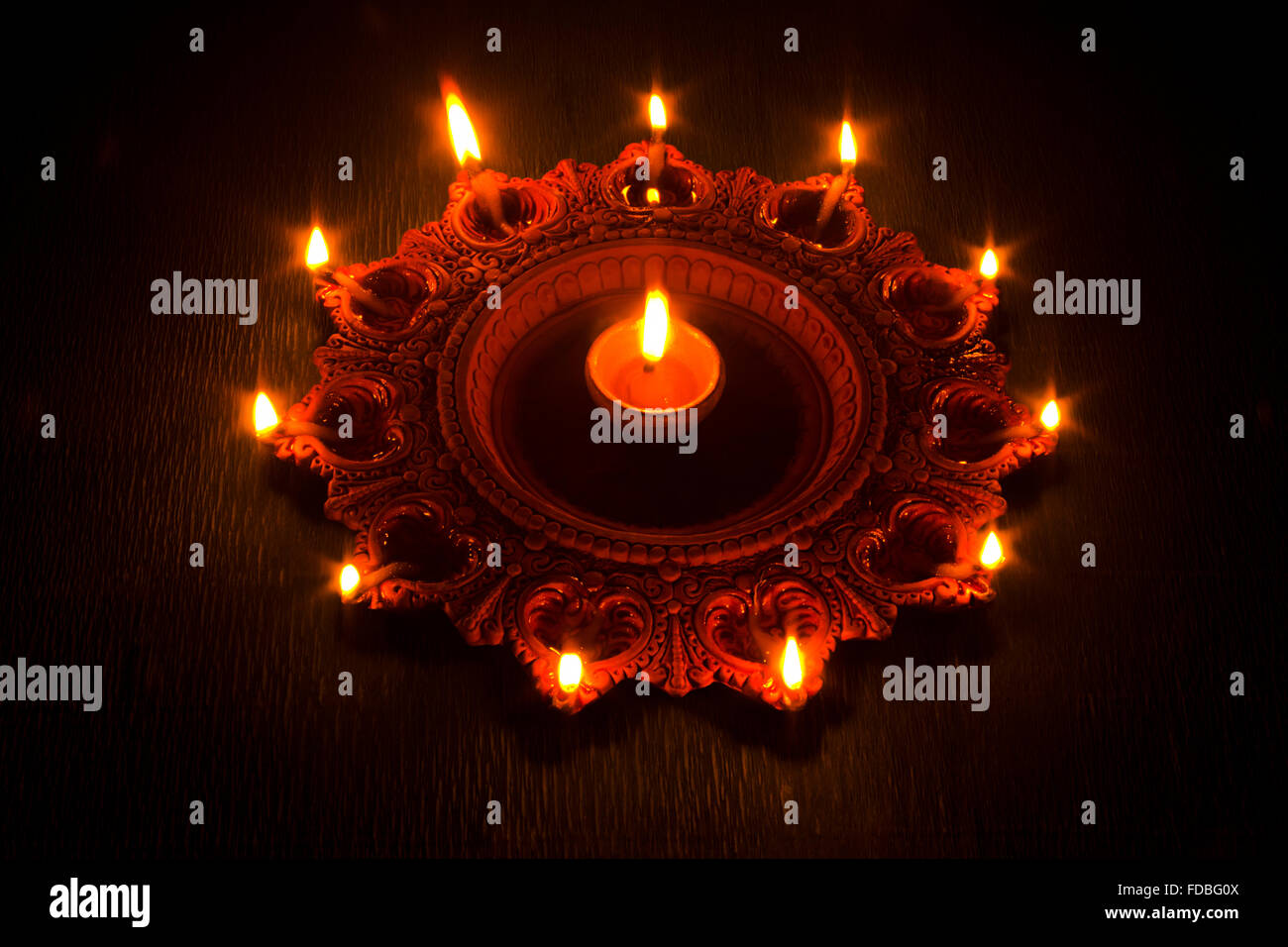Indian Festival Diwali plate diya Nobody Stock Photo - Alamy