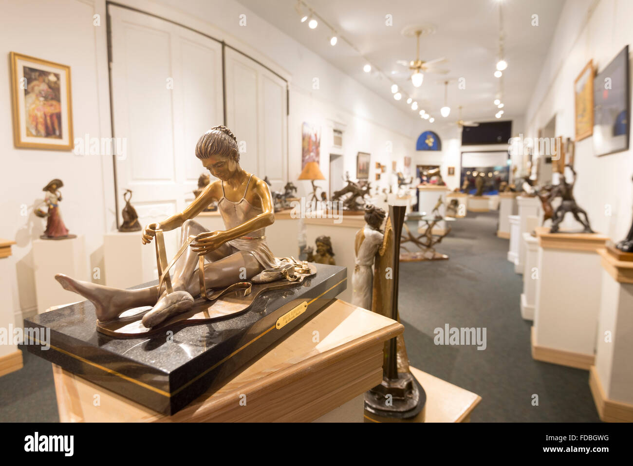 Bronzes and paintings in Valley Bronze Gallery, Joseph, Oregon Stock ...
