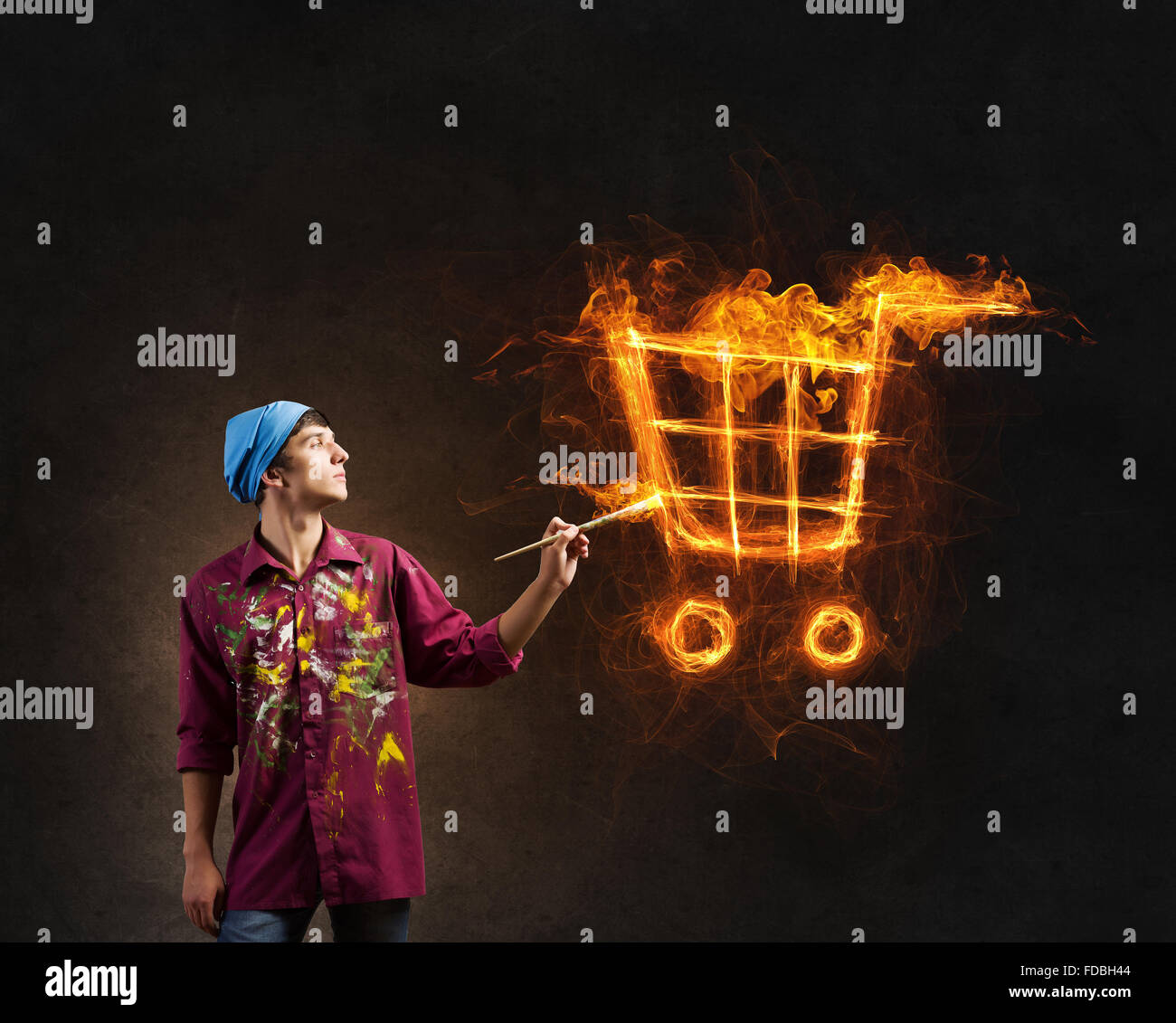 Drawing man on fire hi-res stock photography and images - Alamy