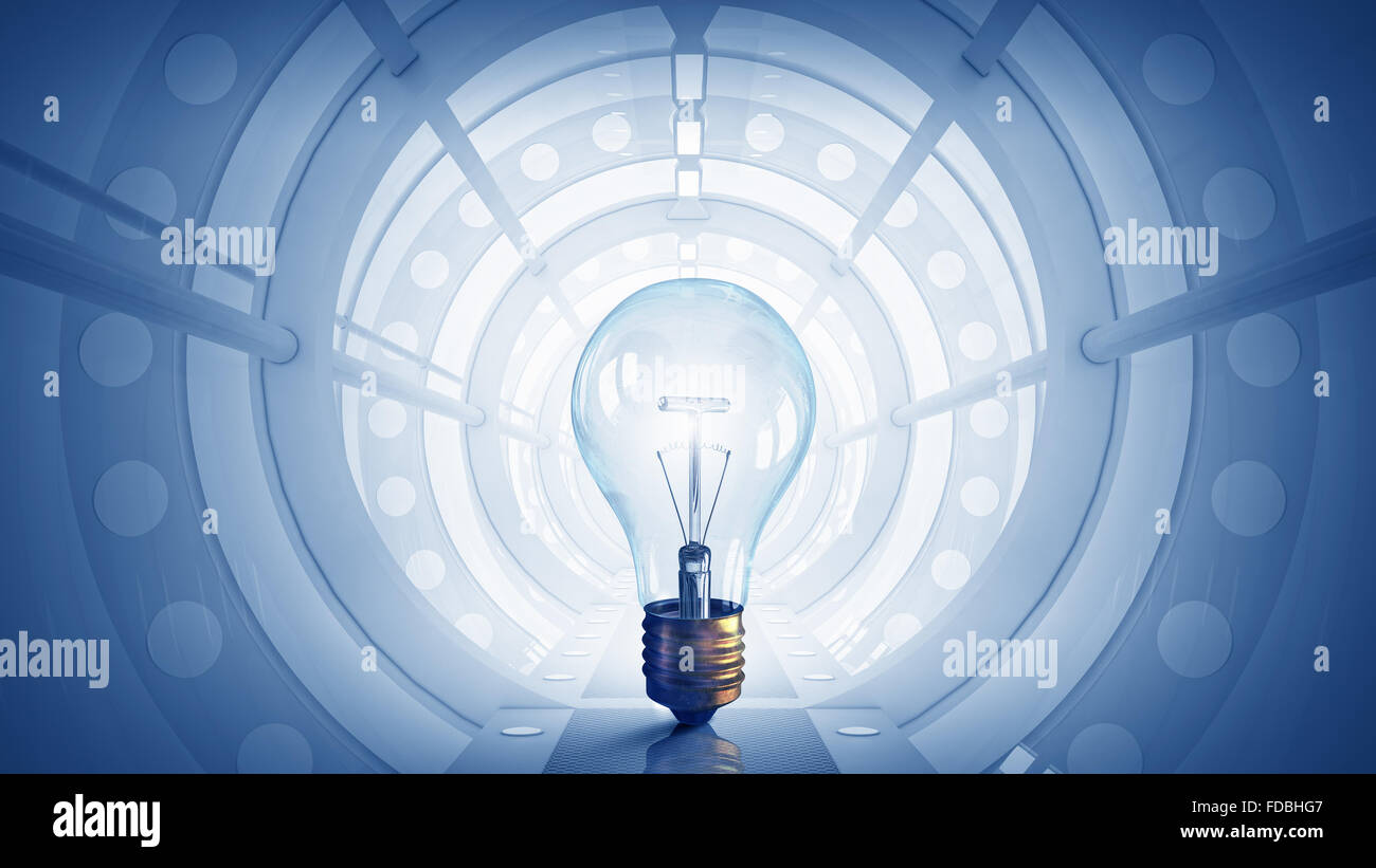 Modern 3d interior design with glass light bulb in center Stock Photo ...