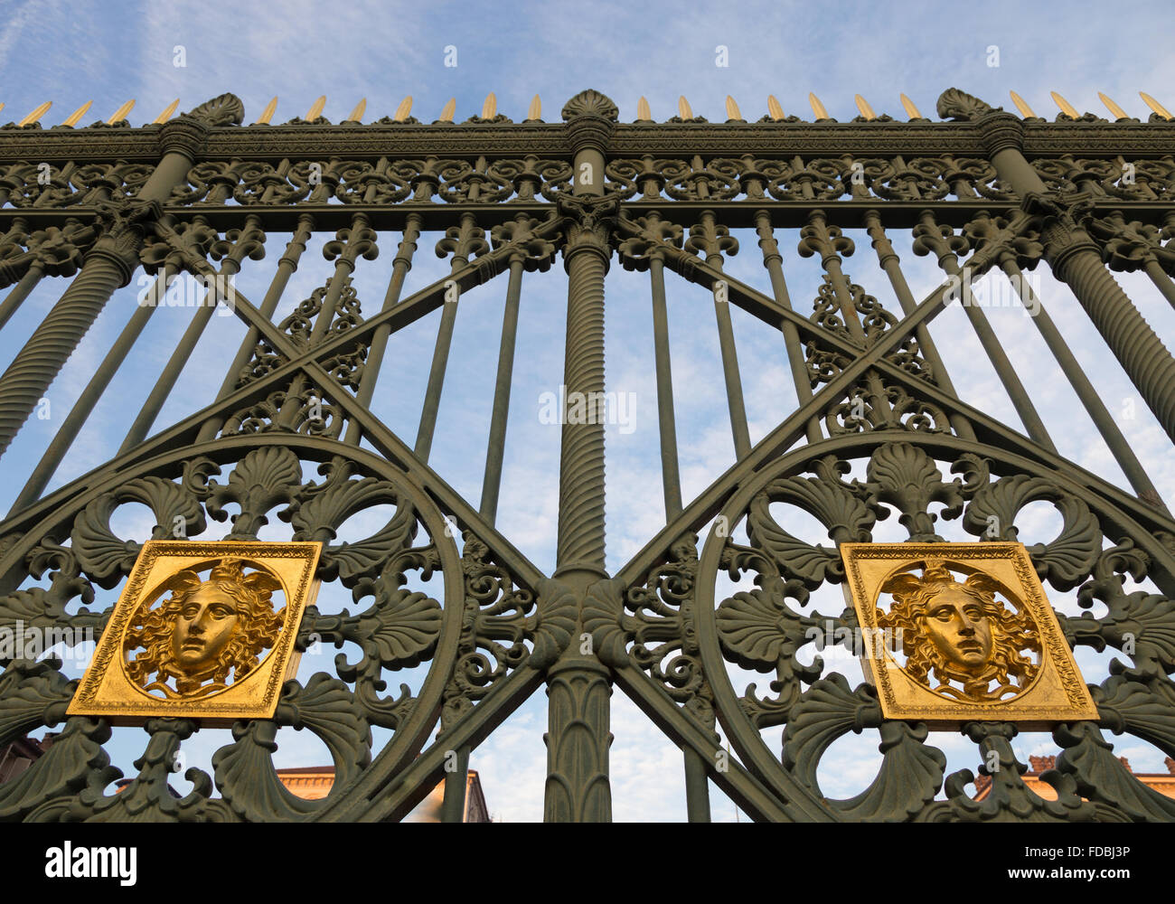 Italy - Detail of the original gate at the entrance of the Turin Royal ...