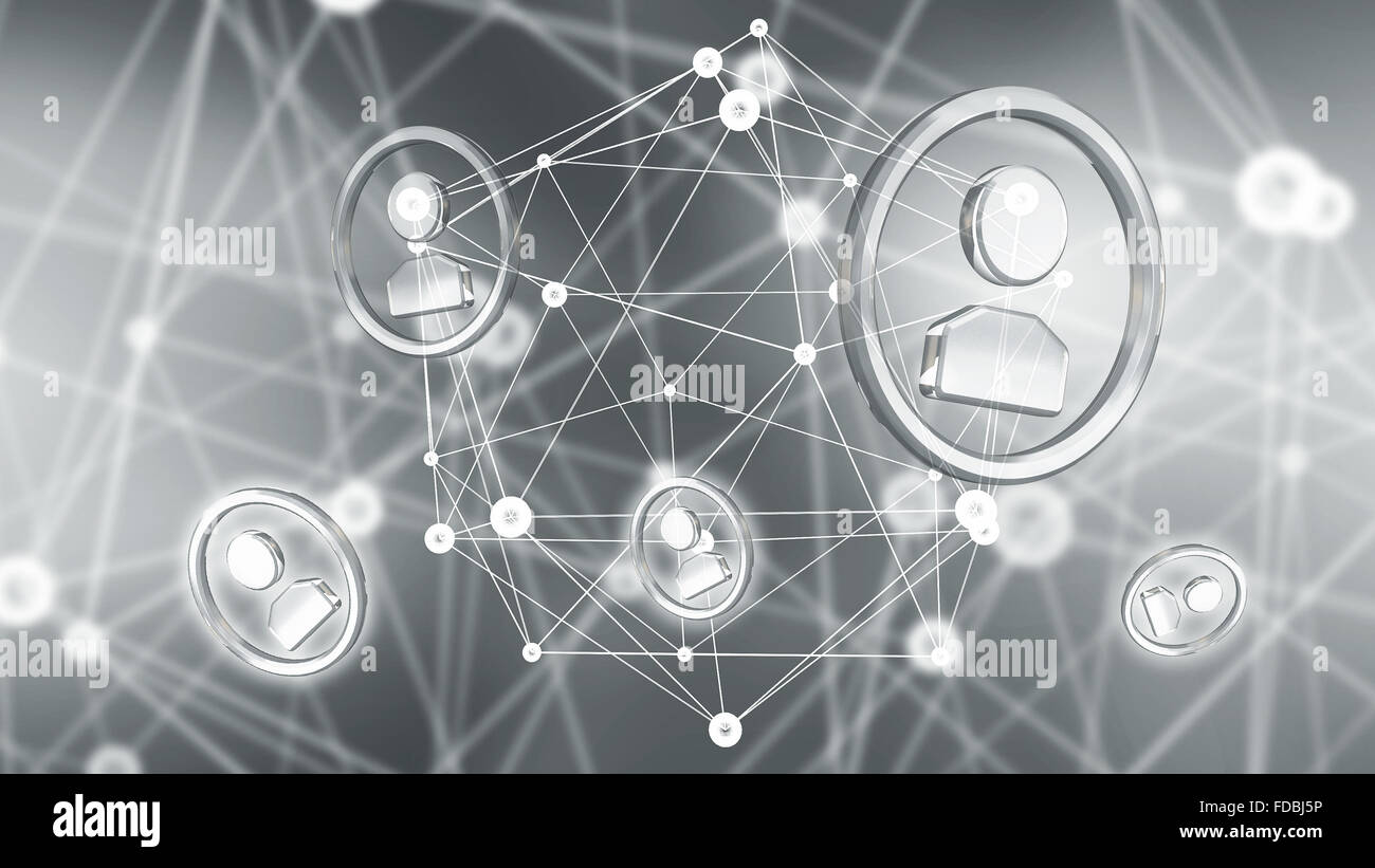 Digital technology background with social networking and interaction ...