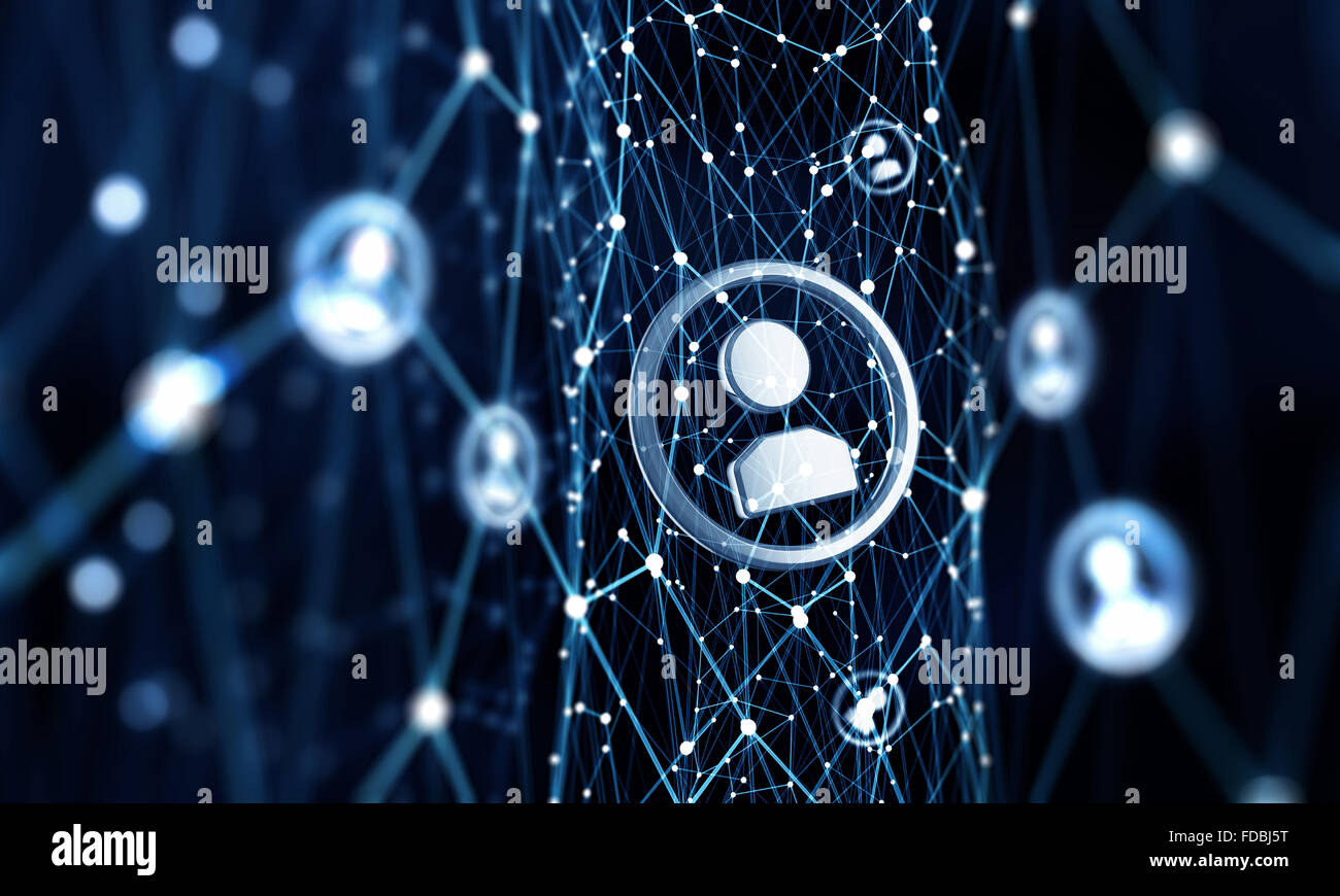 Digital technology background with social networking and interaction ...