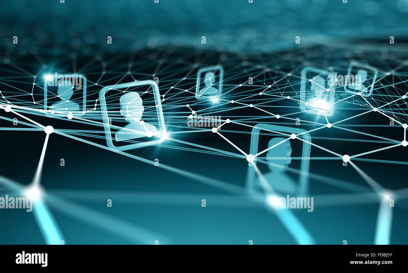 Digital technology background with social networking and interaction ...