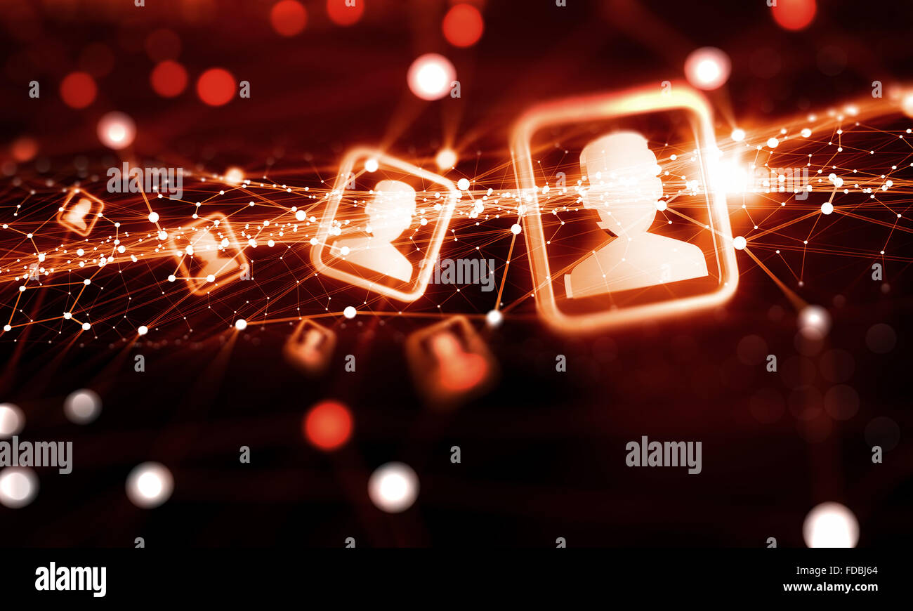 Digital technology background with social networking and interaction ...