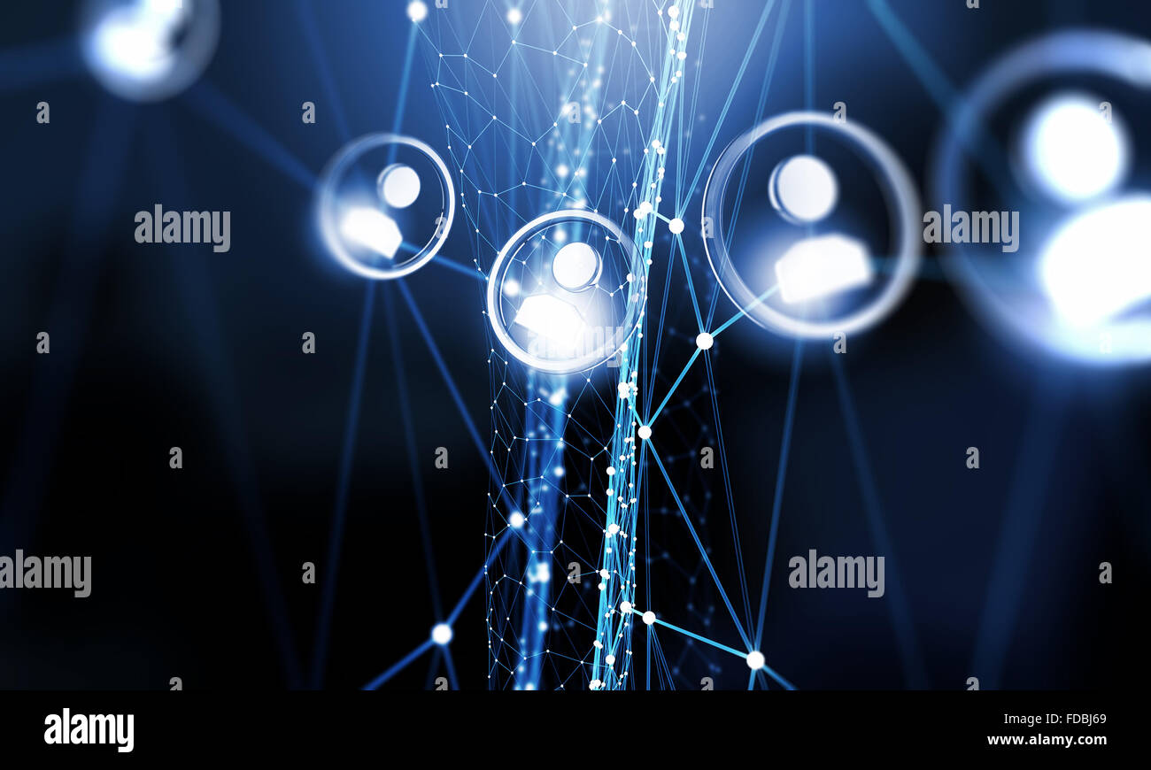 Digital technology background with social networking and interaction ...