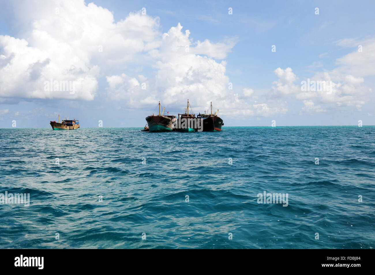 China Hainan Province Sansha City Zhongsha islands Huangyan island ...
