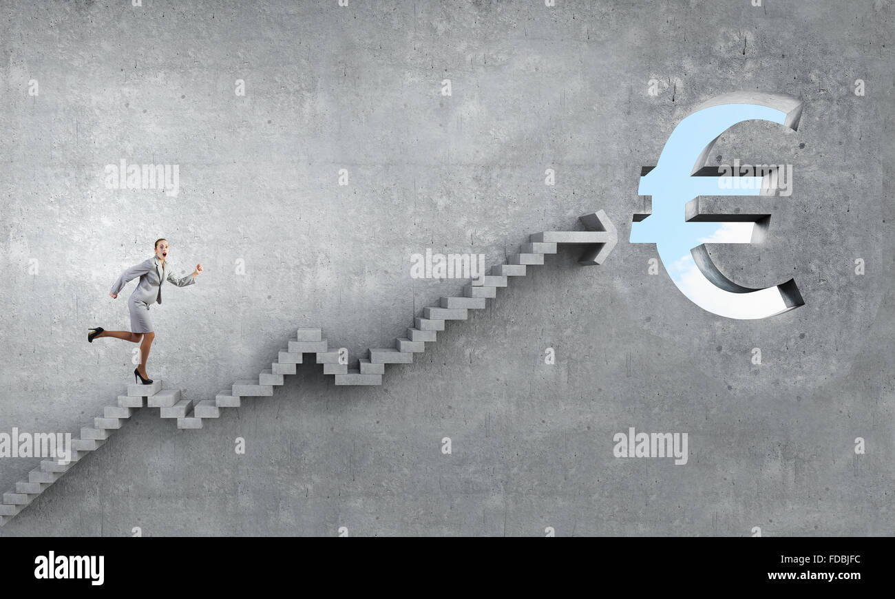 Businesswoman running on ladder hi-res stock photography and images - Alamy