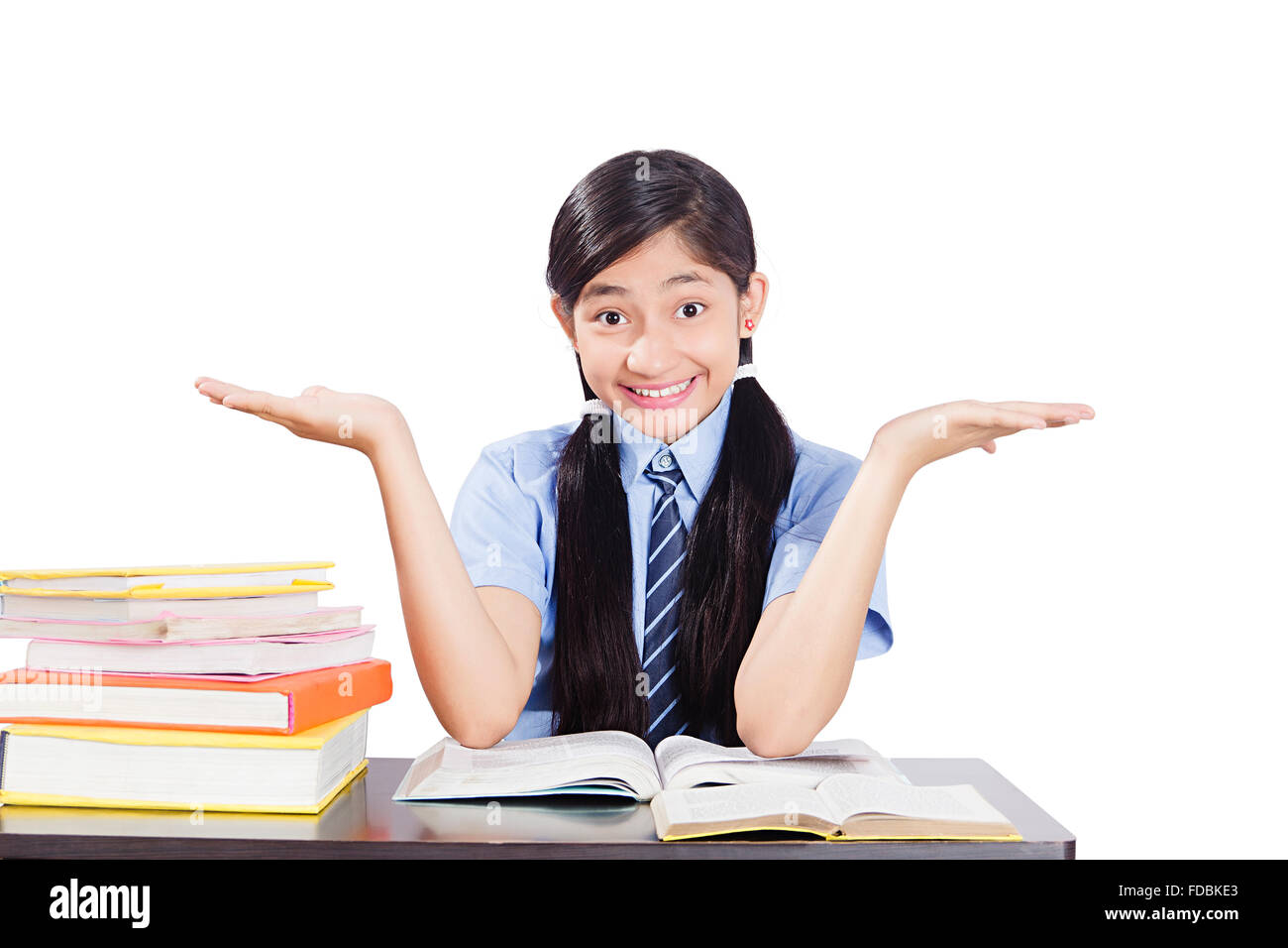 1 Young Teenager Girl School Student Studying Reading Book Hand ...