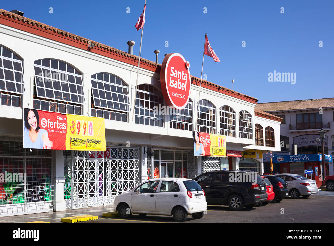 LA SERENA, CHILE - FEBRUARY 22, 2015: The front of the Santa Isabel ...