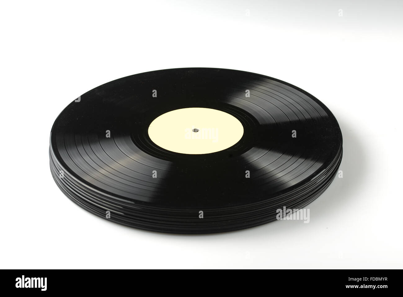 Vinyl discs on white background Stock Photo - Alamy