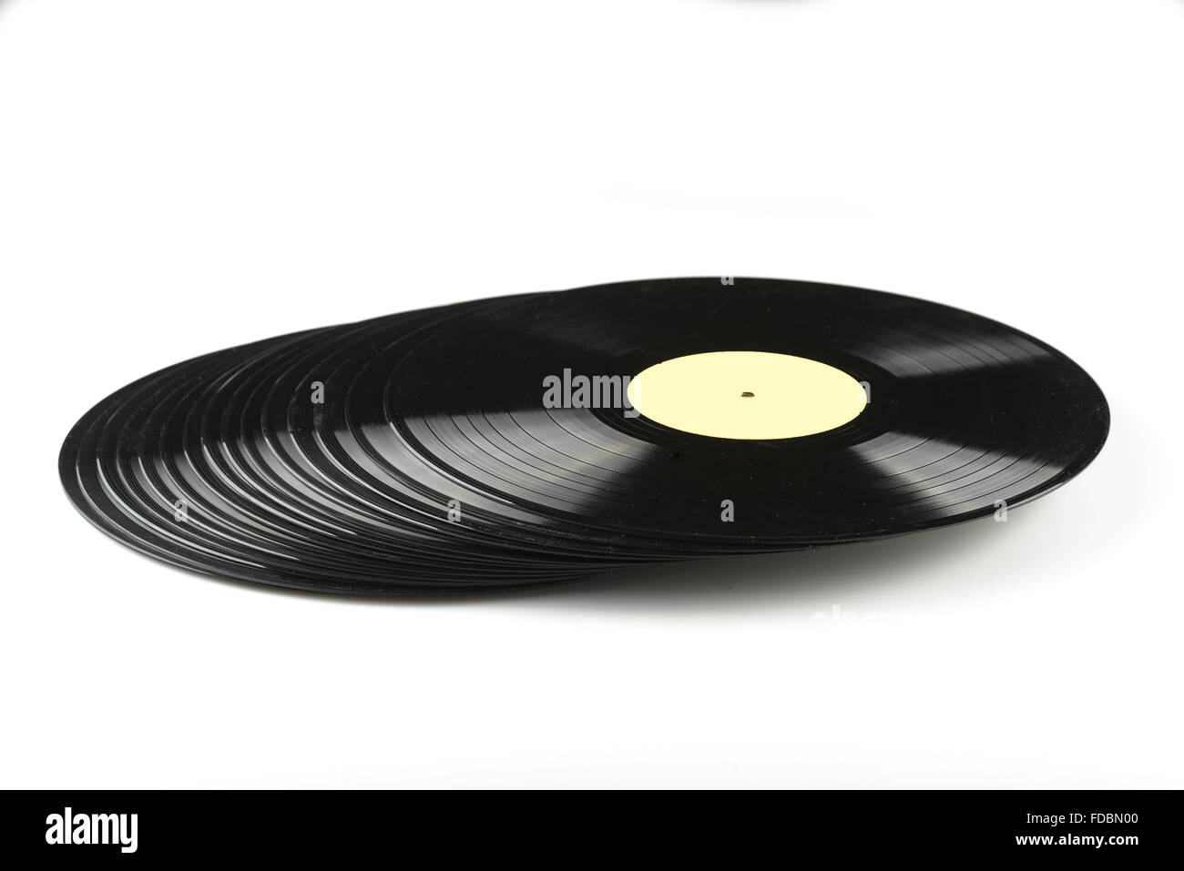 Vinyl discs on white background Stock Photo - Alamy