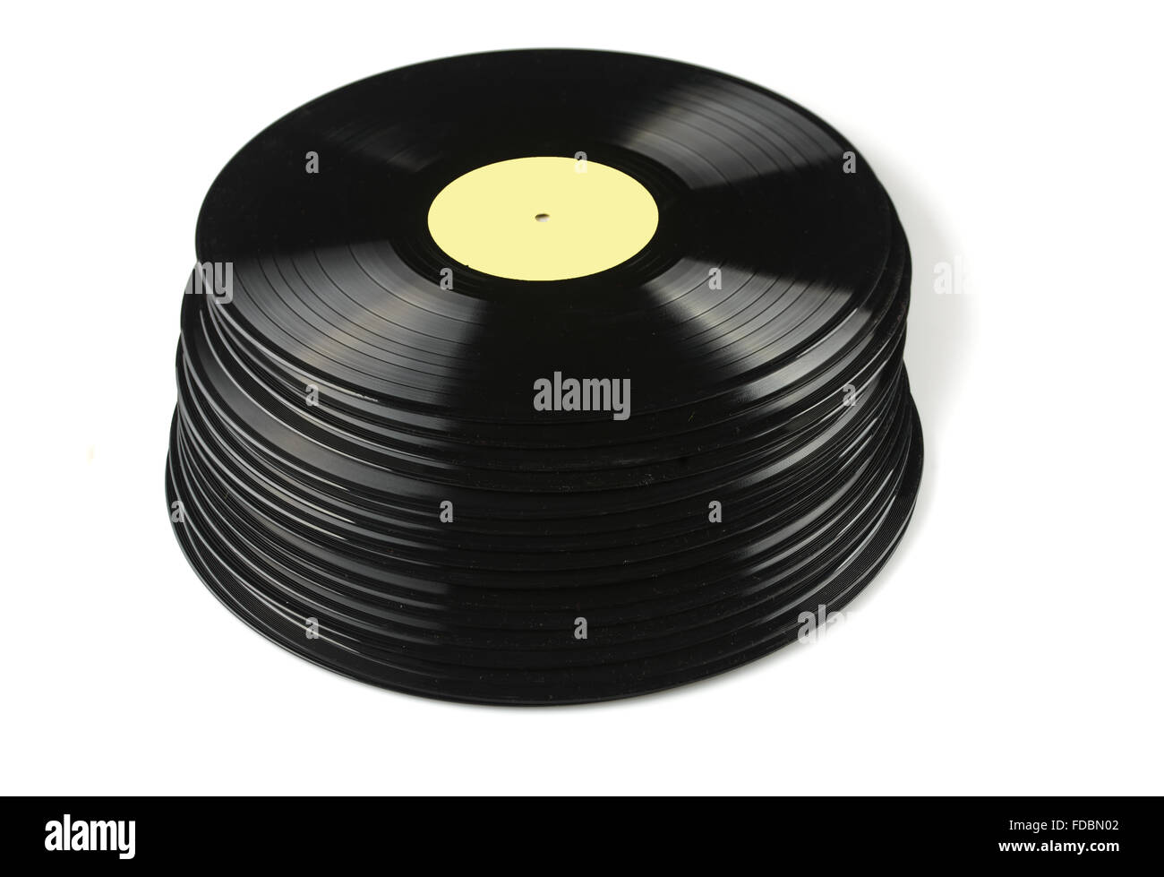 Vinyl discs on white background Stock Photo - Alamy