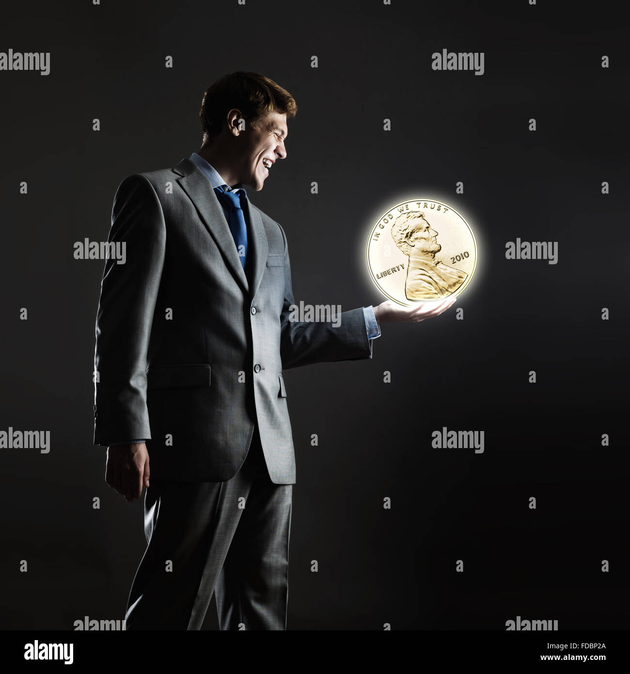 Coin in palm hi-res stock photography and images - Alamy