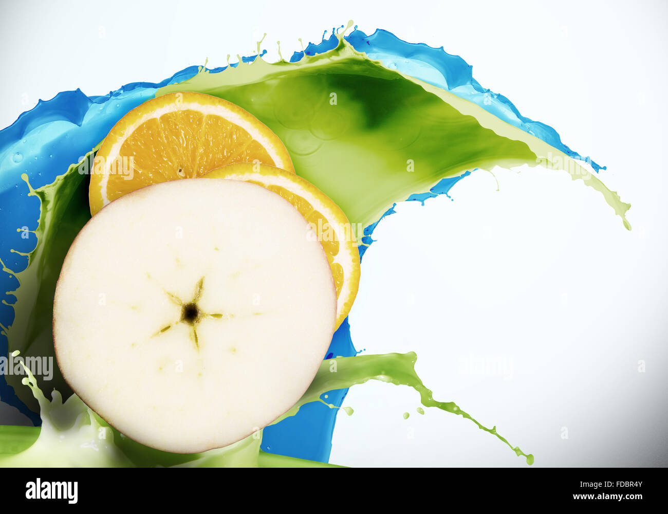 Green juice splashes circle hi-res stock photography and images - Alamy