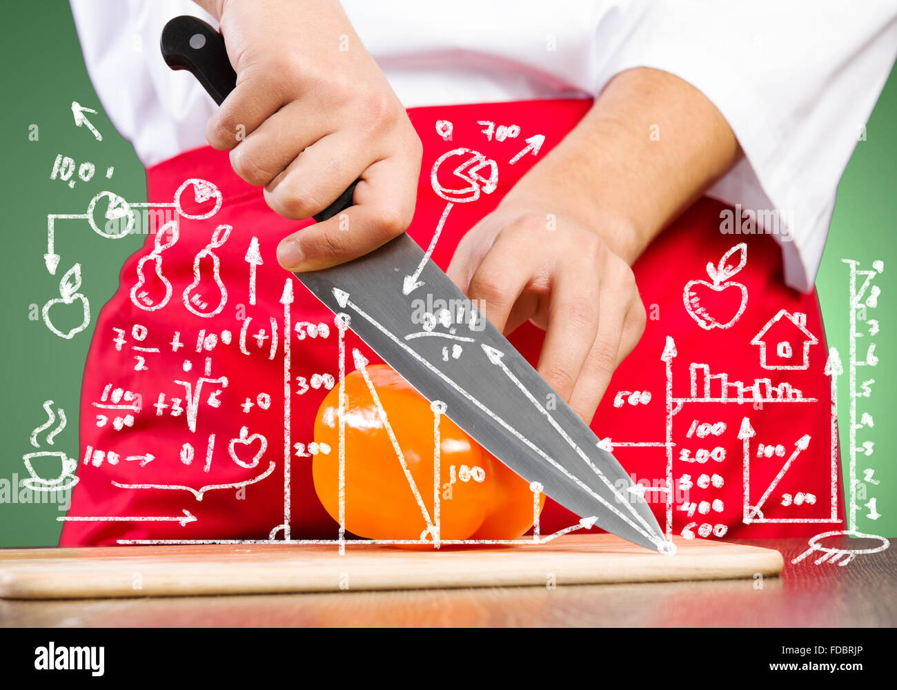Close up of cook hands cutting vegetables with knife Stock Photo - Alamy