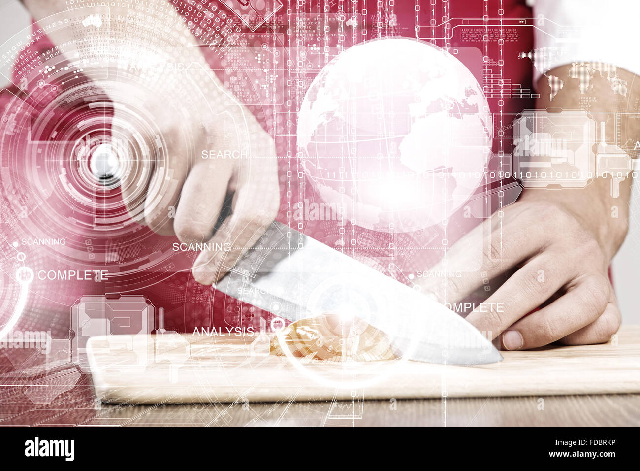 Close up of cook hands cutting vegetables with knife Stock Photo - Alamy