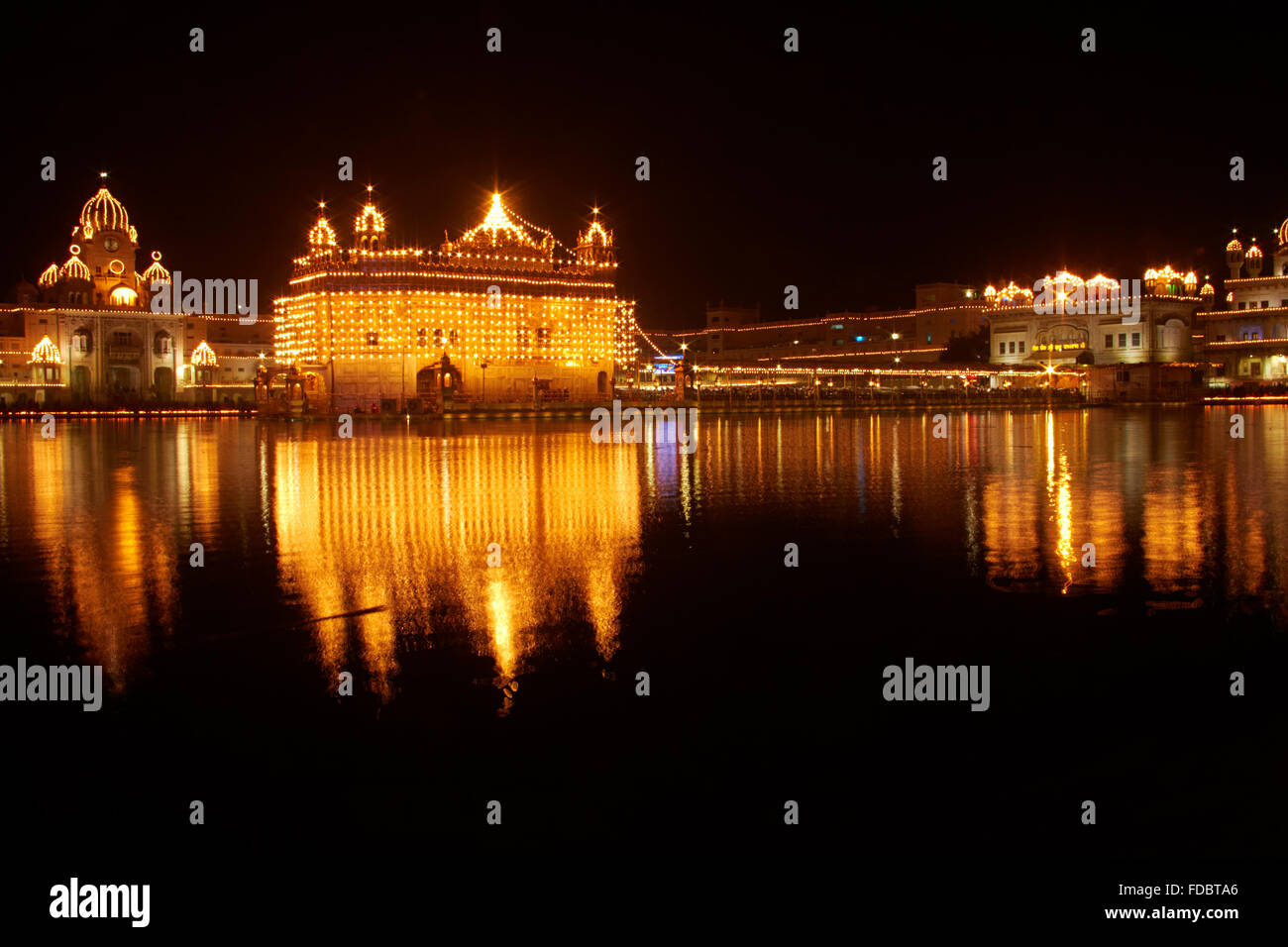 Golden temple Amritsar Gurdwara Light Illumination Nobody Stock Photo ...