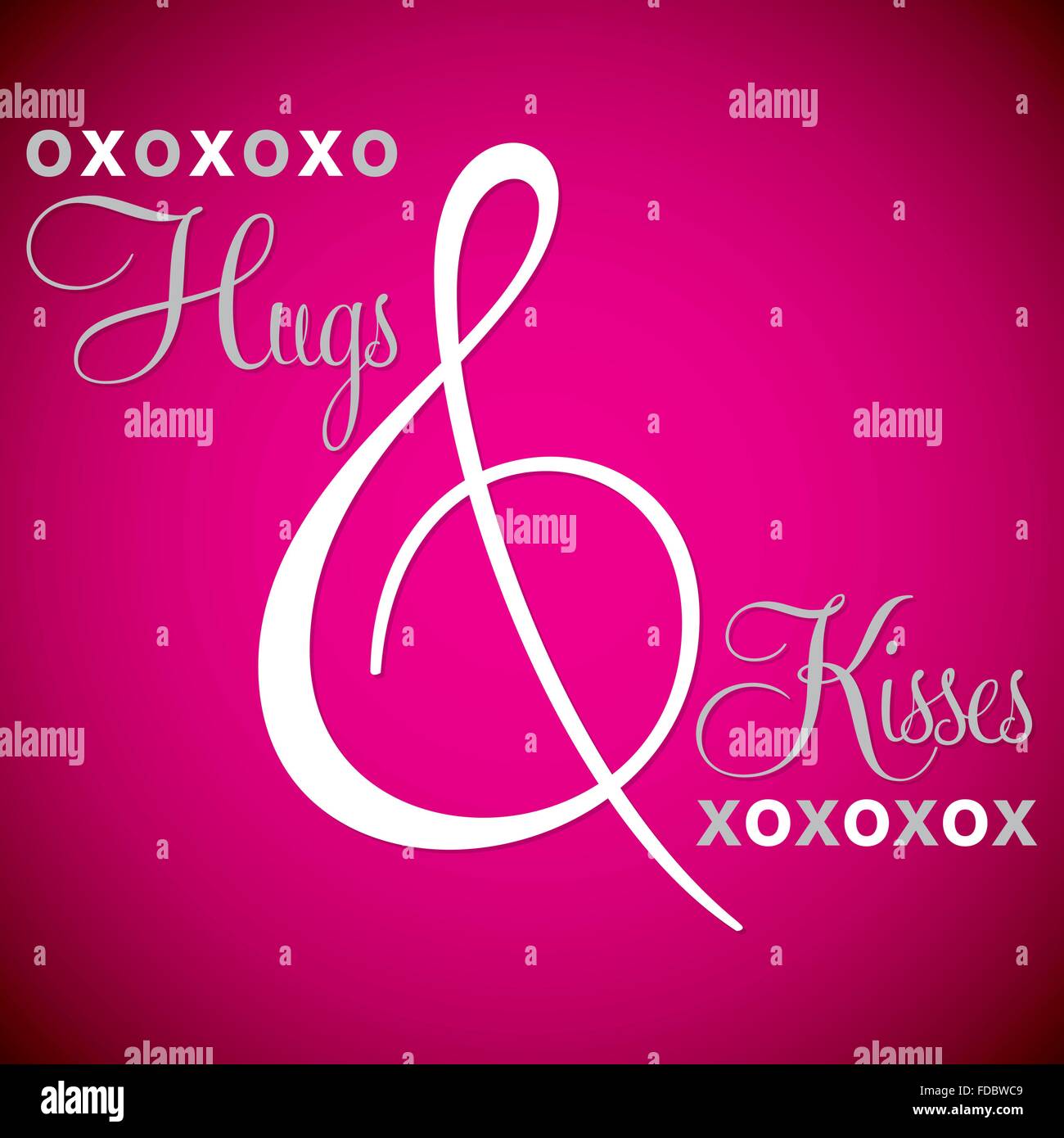 Hugs kisses holiday card Stock Vector Images - Alamy