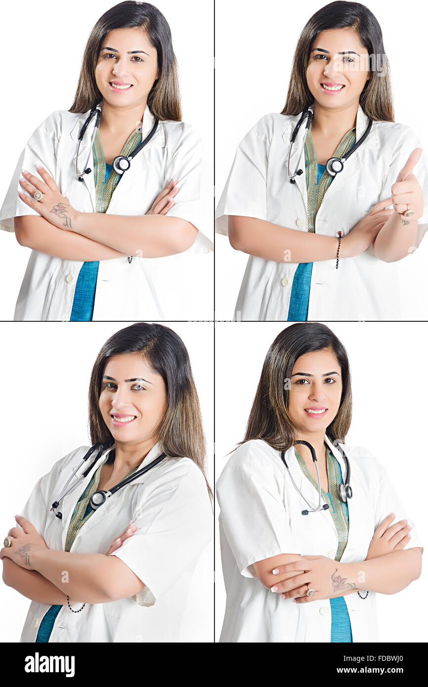 1 Indian Medical Doctor Woman Multi Tasking Montage Photo Stock Photo ...