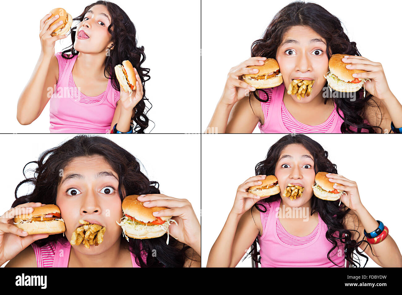 Girl eating burger hi-res stock photography and images - Alamy