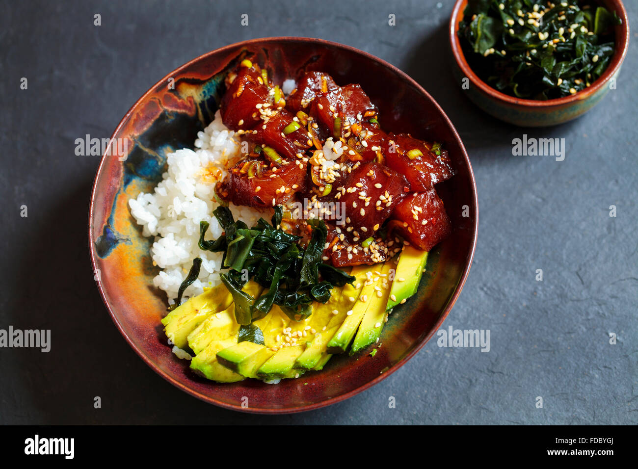 Traditional Hawaiian poke tuna dish Stock Photo - Alamy