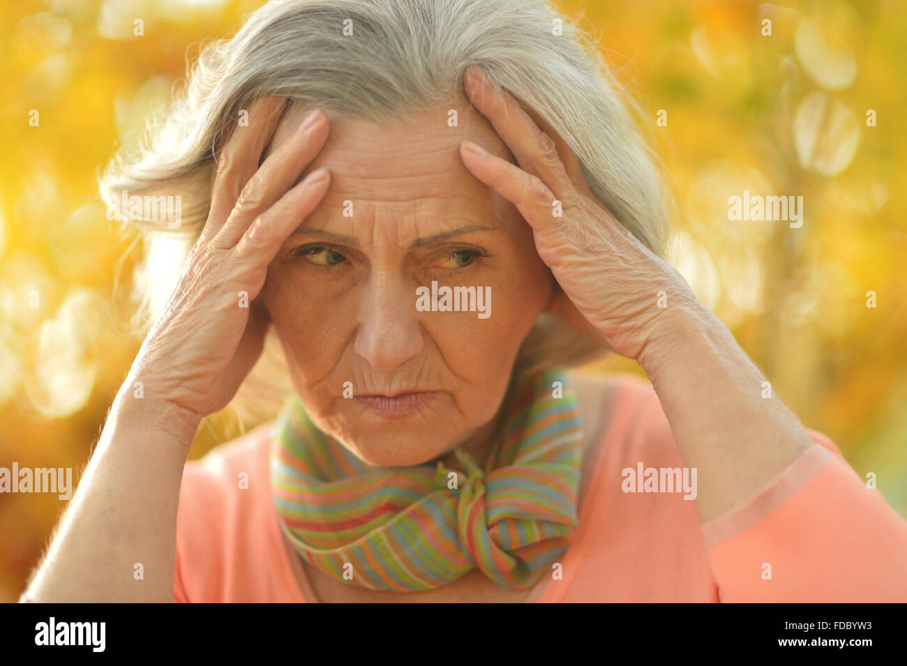 Nice sad old woman Stock Photo - Alamy