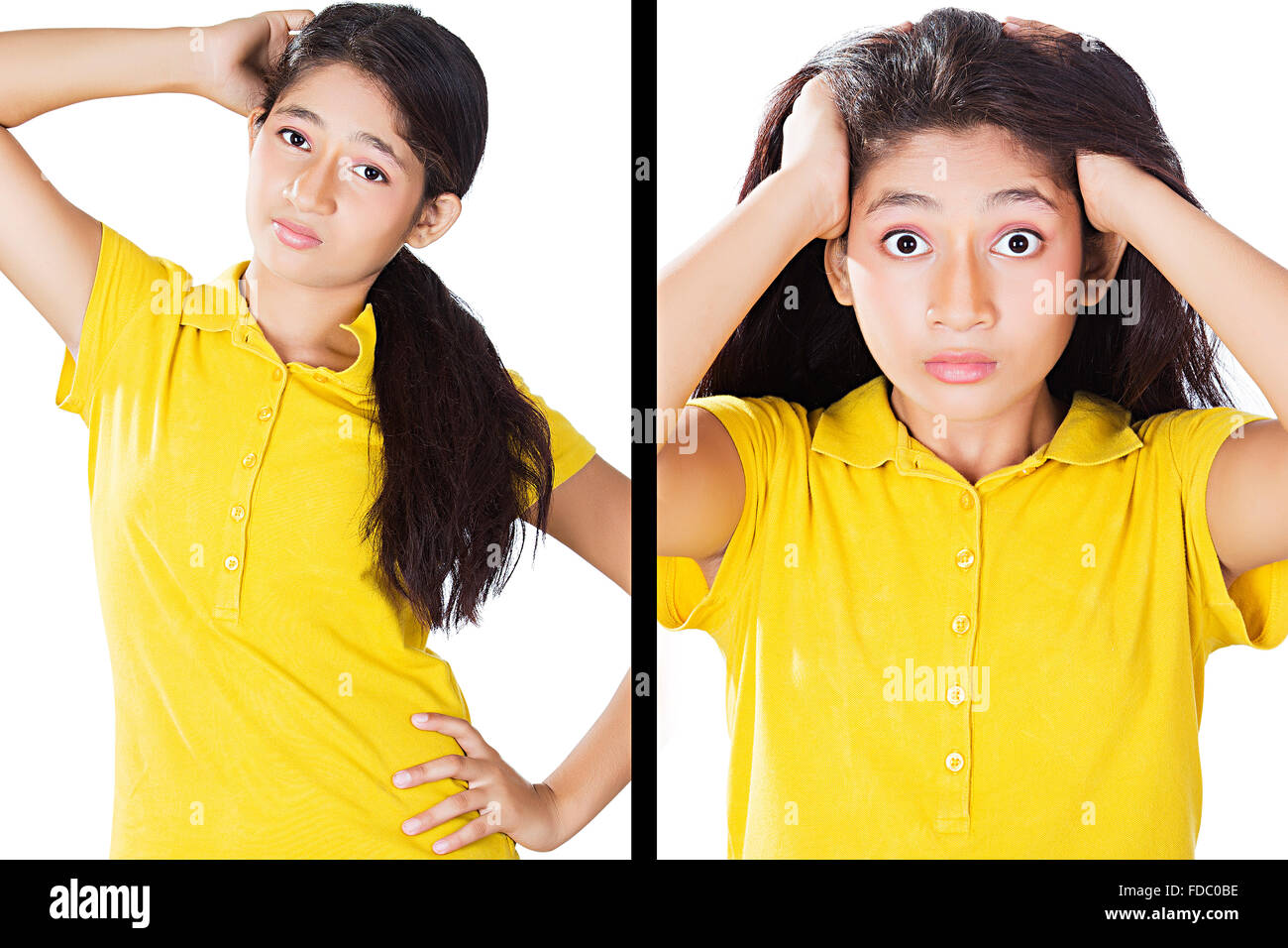 1 Indian Teenage Girl Comparison Confuse And Mistake Facial Expression ...
