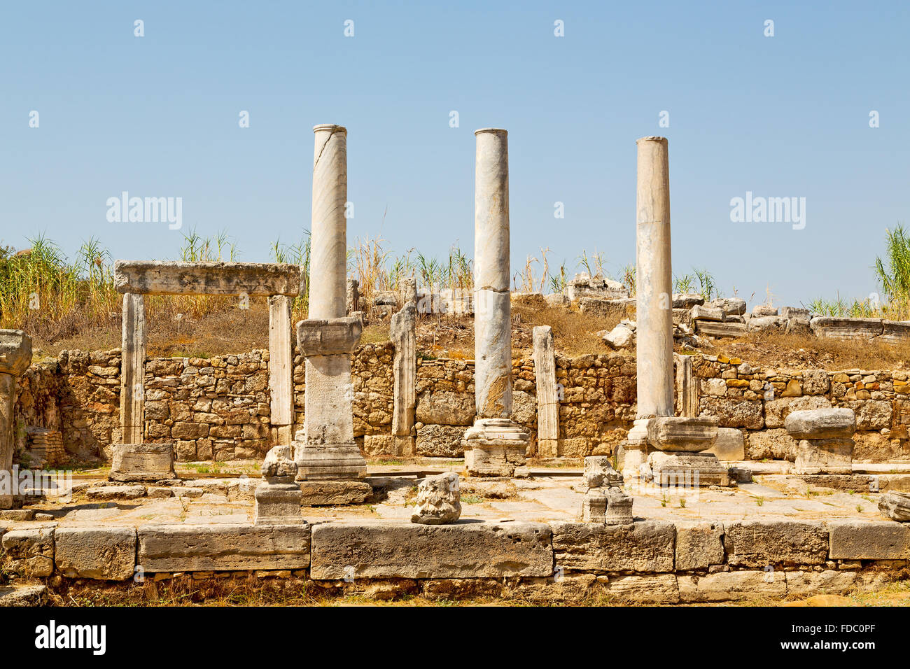 old construction in asia turkey the column and the roman temple Stock ...