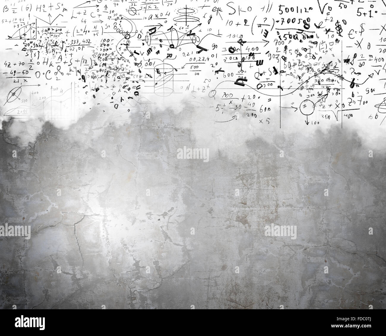 Conceptual background image with sketches and formulas Stock Photo - Alamy