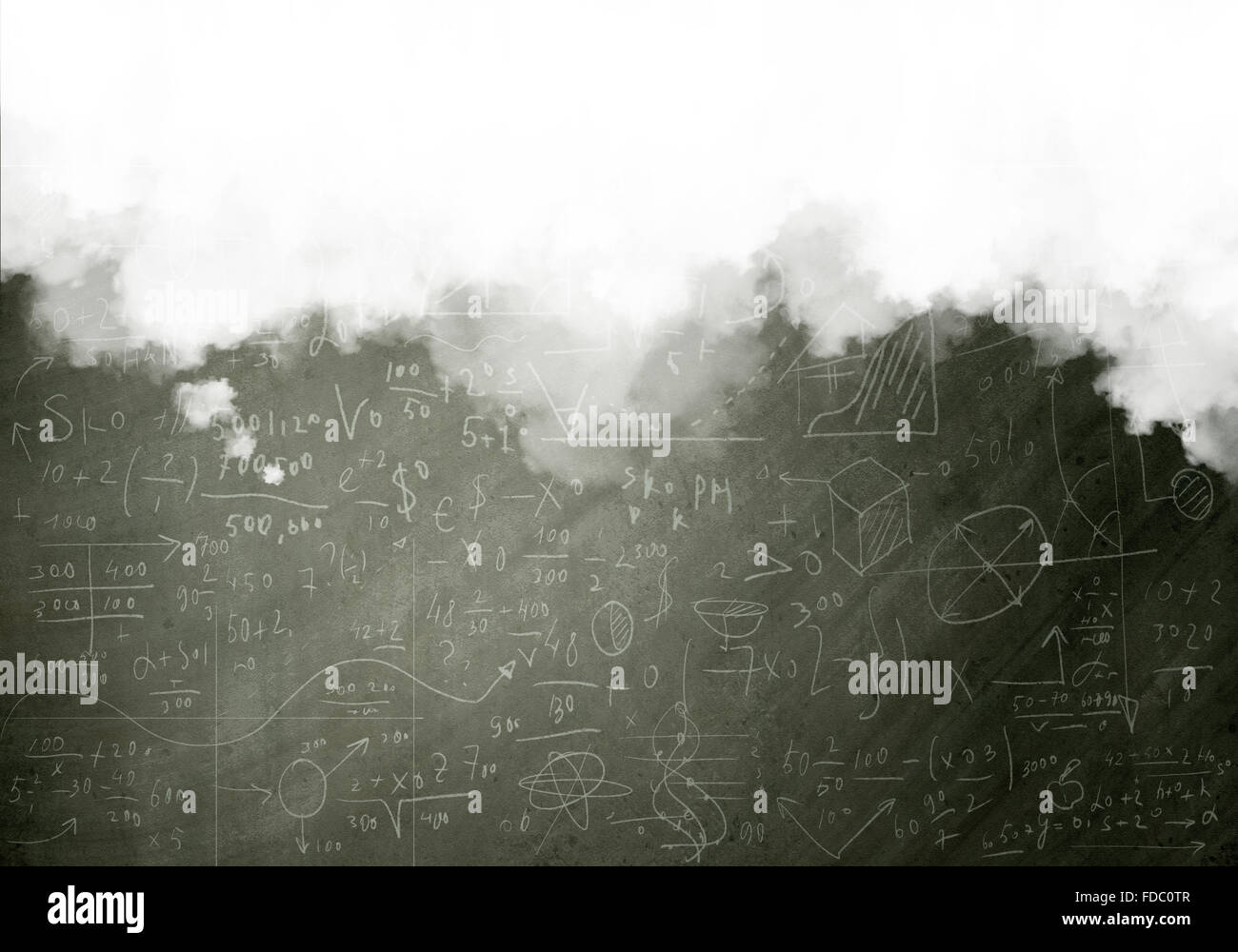 Conceptual background image with sketches and formulas Stock Photo - Alamy
