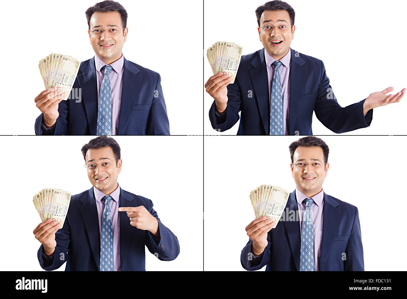 1 Business man Showing indian Currency Rupees Note Facial Expression ...
